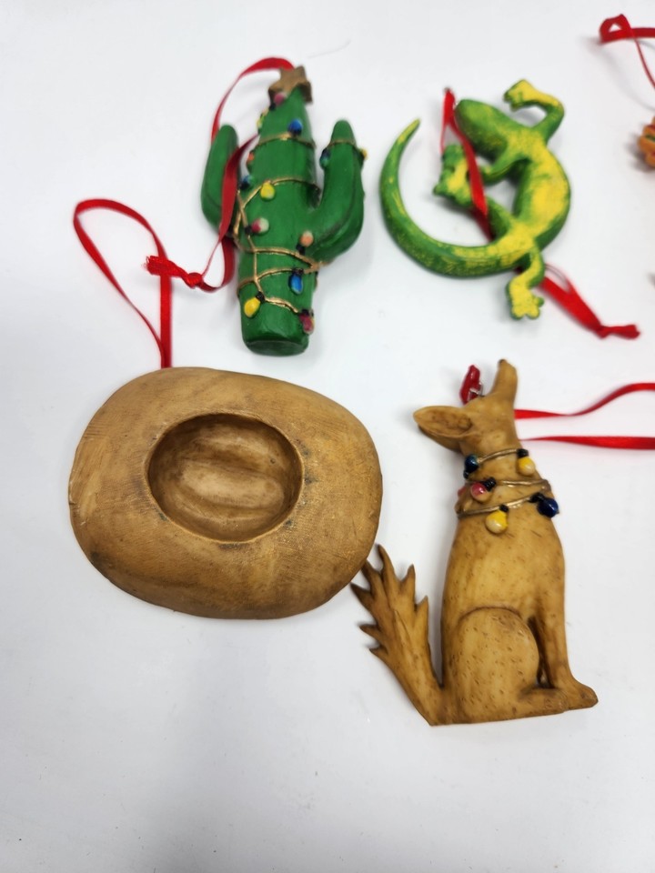 Southwestern Ornament Lot Cactus Kokopelli Coyote Red Pepper Lizard ...