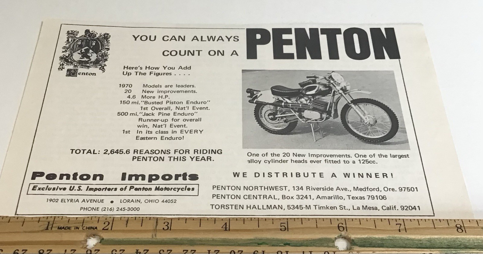 1970 Penton 125cc Motorcycle Ad #547 | eBay