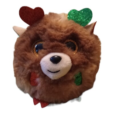 2021 Ty Puffies FUDGE Christmas Reindeer (4 inch) Stuffed Puff Ball ...