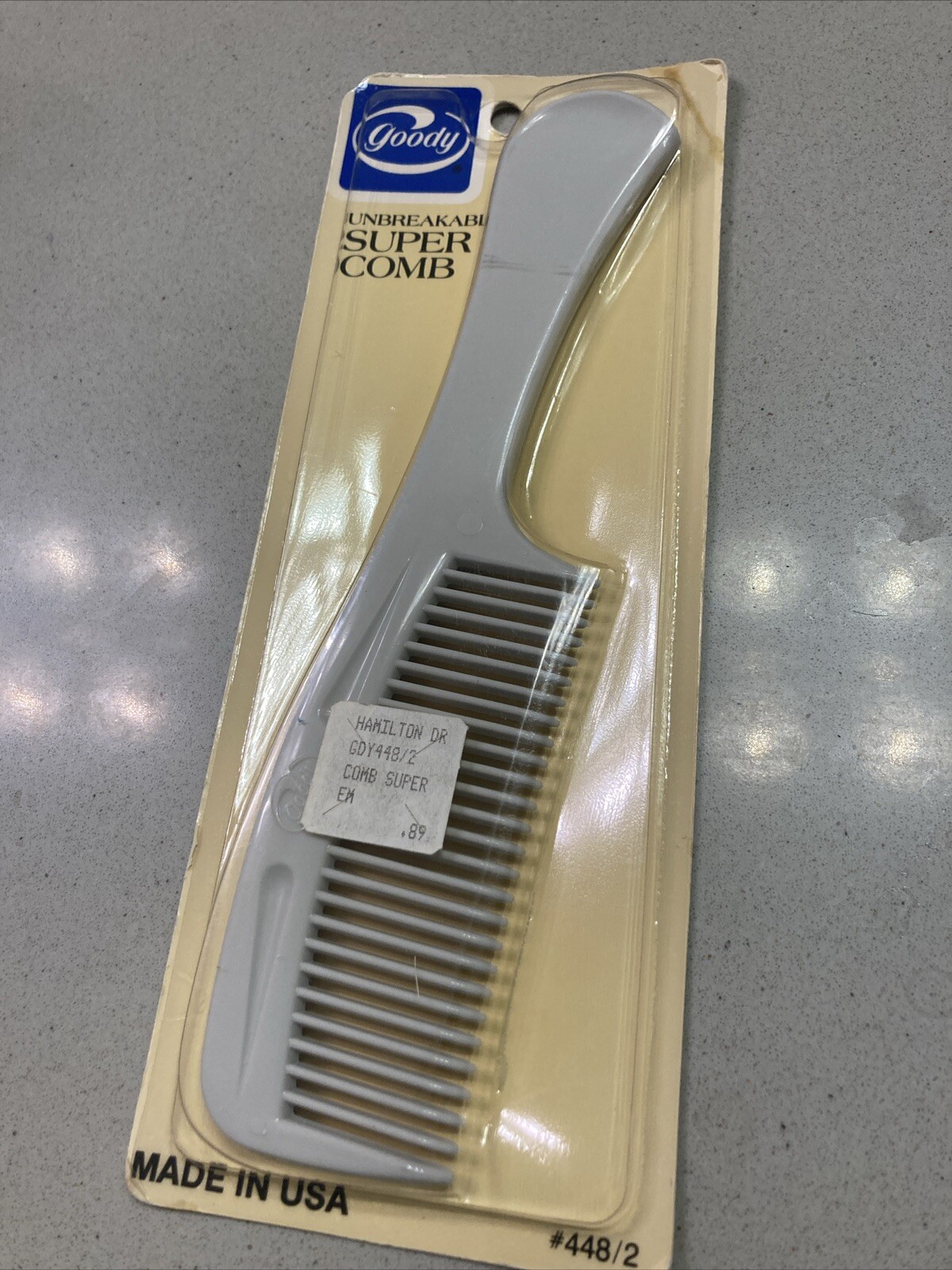 VTG Goody Unbreakable Super Comb Gray #448/2 New In Package NIP NOS ...