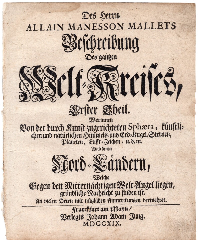 1719 Mallet Antique Map "Detroit de Waigats" Russia Arctic, Yugorsky ...