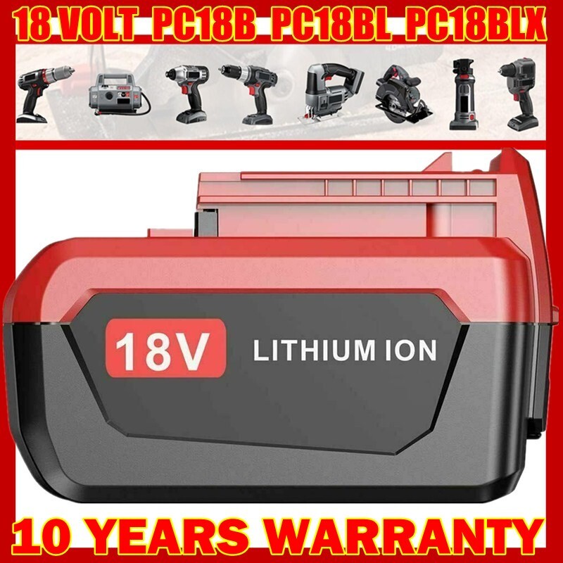 1～2Pack 6.0Ah 18V Lithium Battery for Porter Cable 18 Volt PC18B PC18BL ...