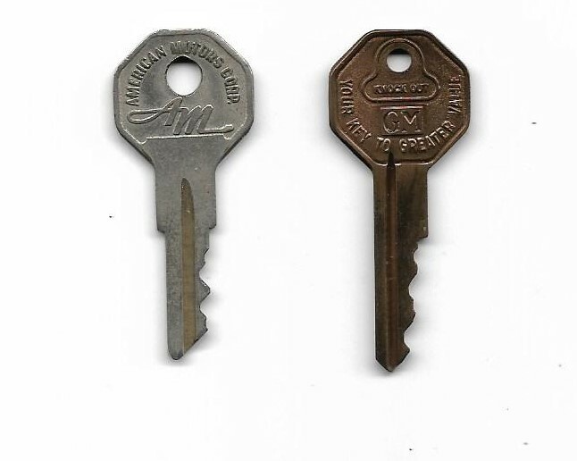 Vintage GM & American Motors Ignition Keys.......Lot of 2...Briggs ...