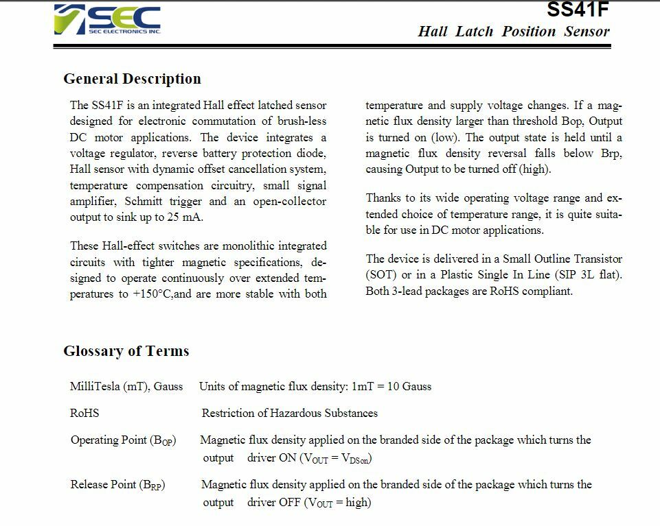 10pcs SS41F SS41 41F Honeywell Hall Effect Sensors Arduino ~ Fast USA ...