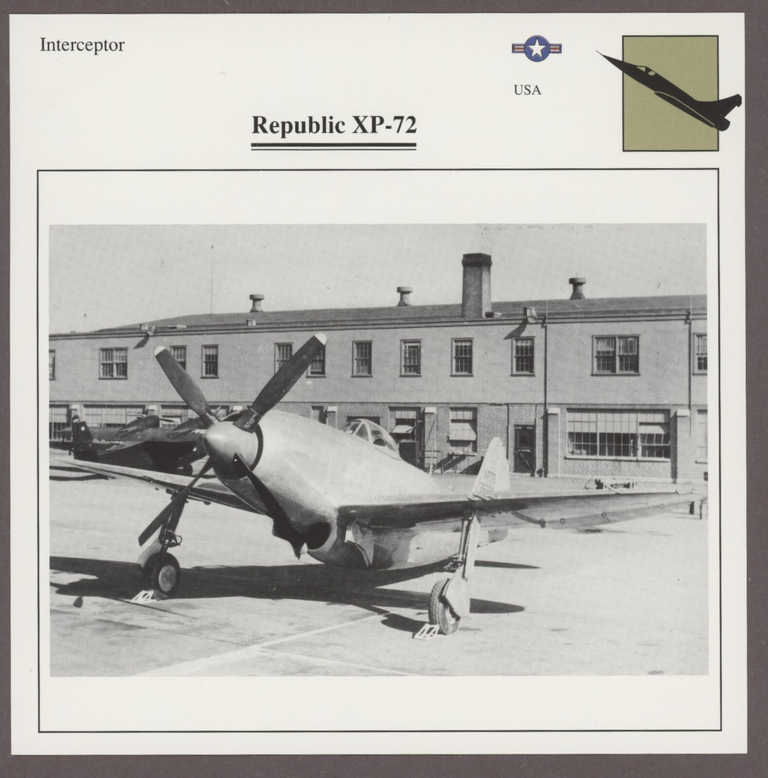 Republic XP-72 Warplanes Military Aircraft Edito Service Card USA | eBay