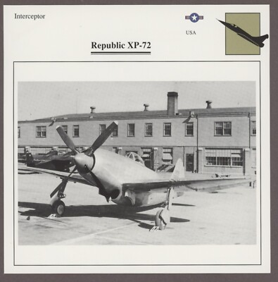 Republic XP-72 Warplanes Military Aircraft Edito Service Card USA | eBay