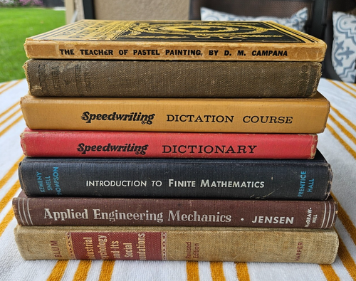 Lot of 7 Vintage Textbooks Speedwriting Engineering Math Psychology 1913-1957 | eBay