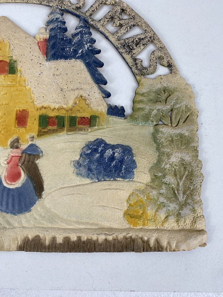 Vintage Merry Christmas~ Embossed Pressed Pulp Paper~ Die Cut | eBay