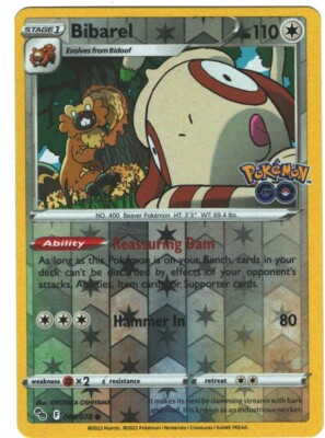 Bibarel 60/78 Pokémon GO Reverse Holo Common Pokémon TCG 060/078 | eBay