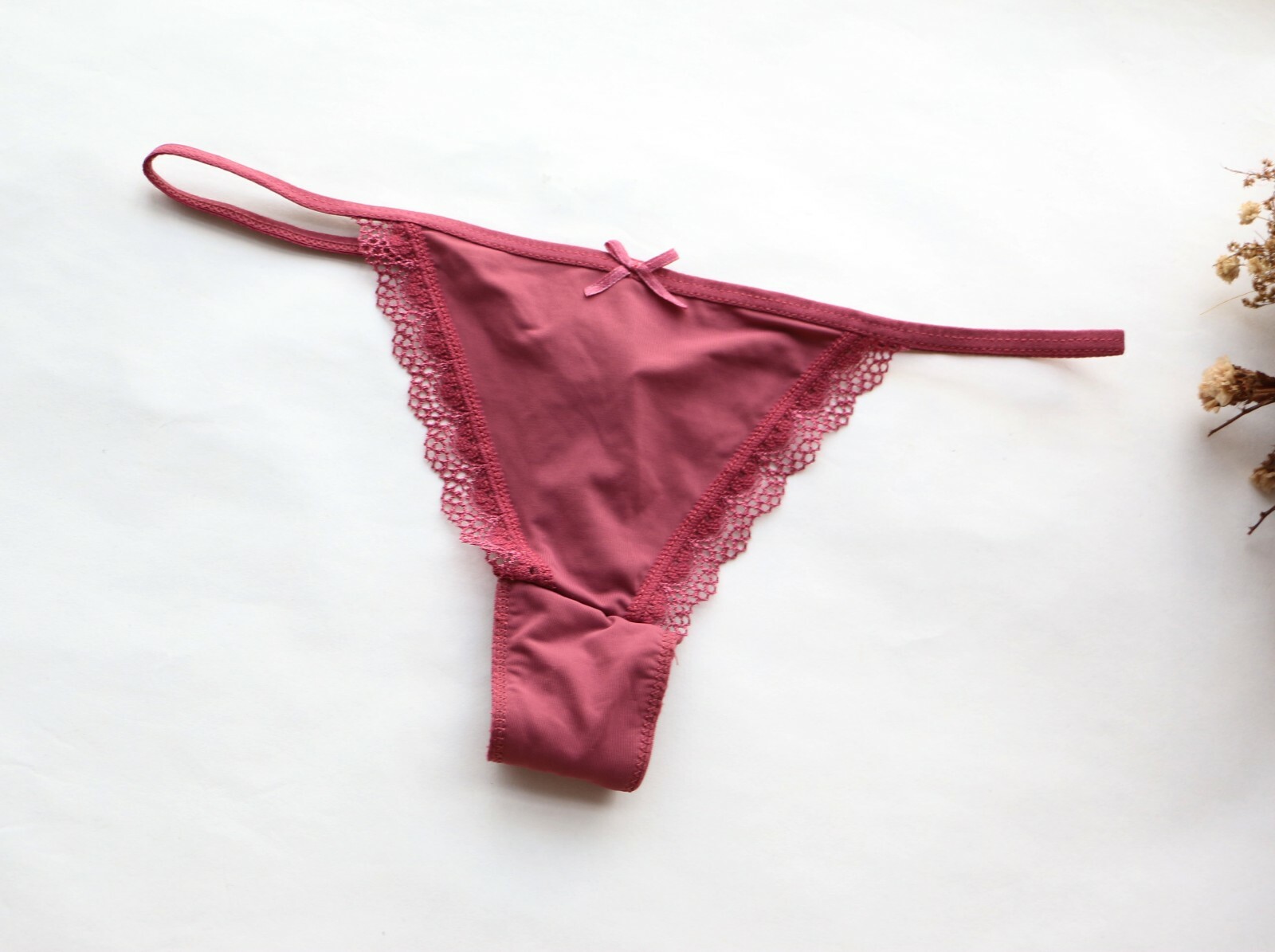 Women Sexy Thong Smooth&Lace T-Back Underwear Lady G-string Knicker 2XS ...