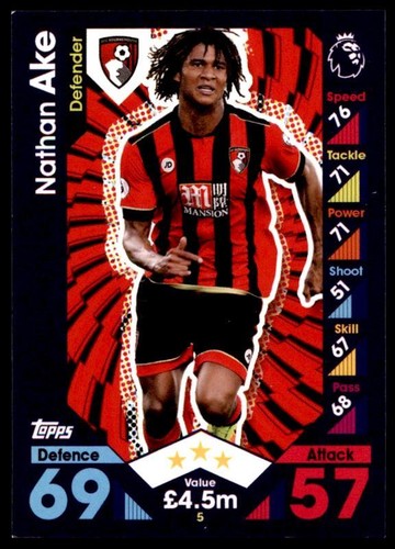 Match Attax 2016-2017 Nathan Ake AFC Bournemouth Base card No. 5 | eBay
