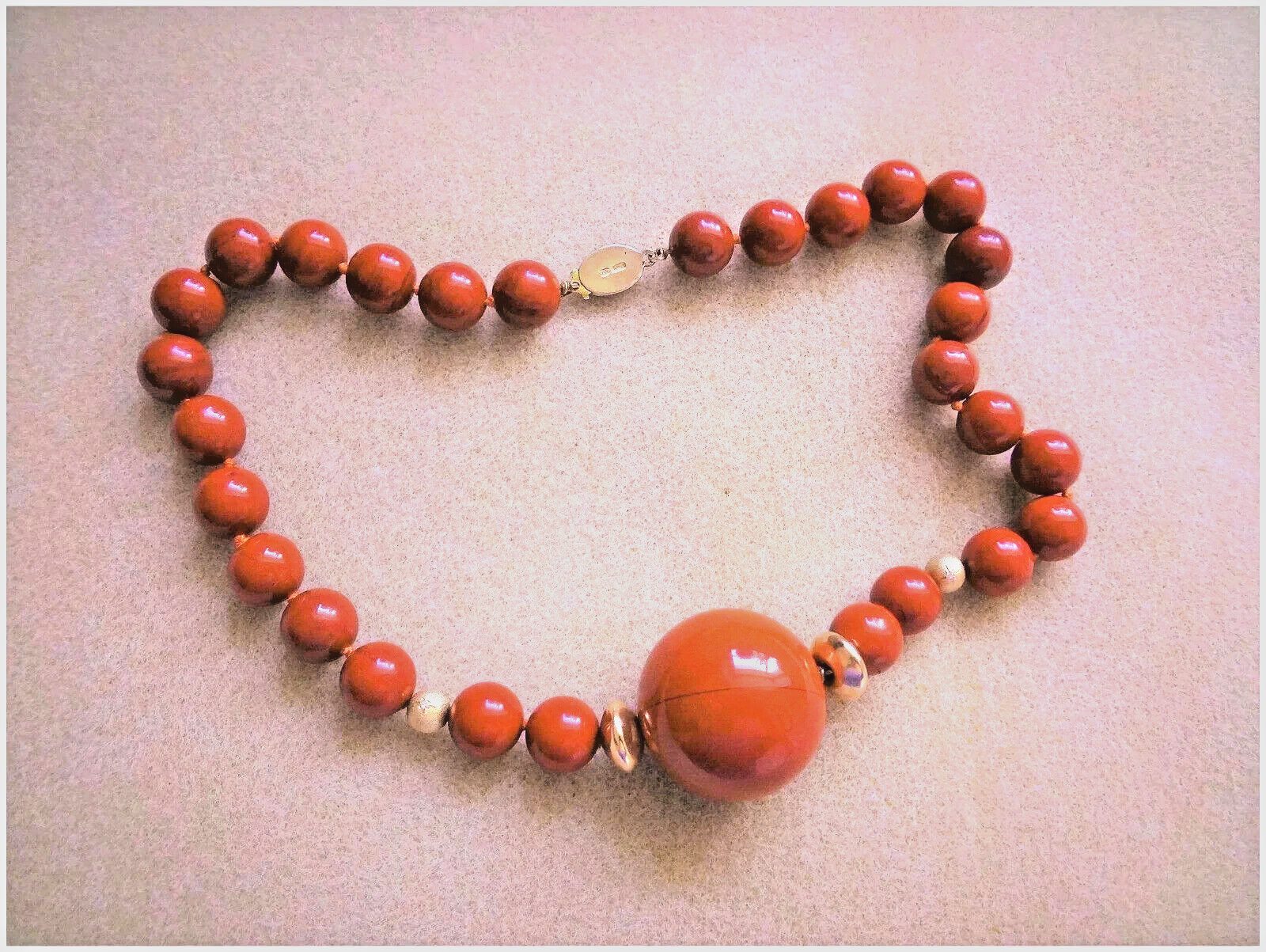 Vintage Menegatti Bros. 1970's Italian Red Jasper Gil… - Gem