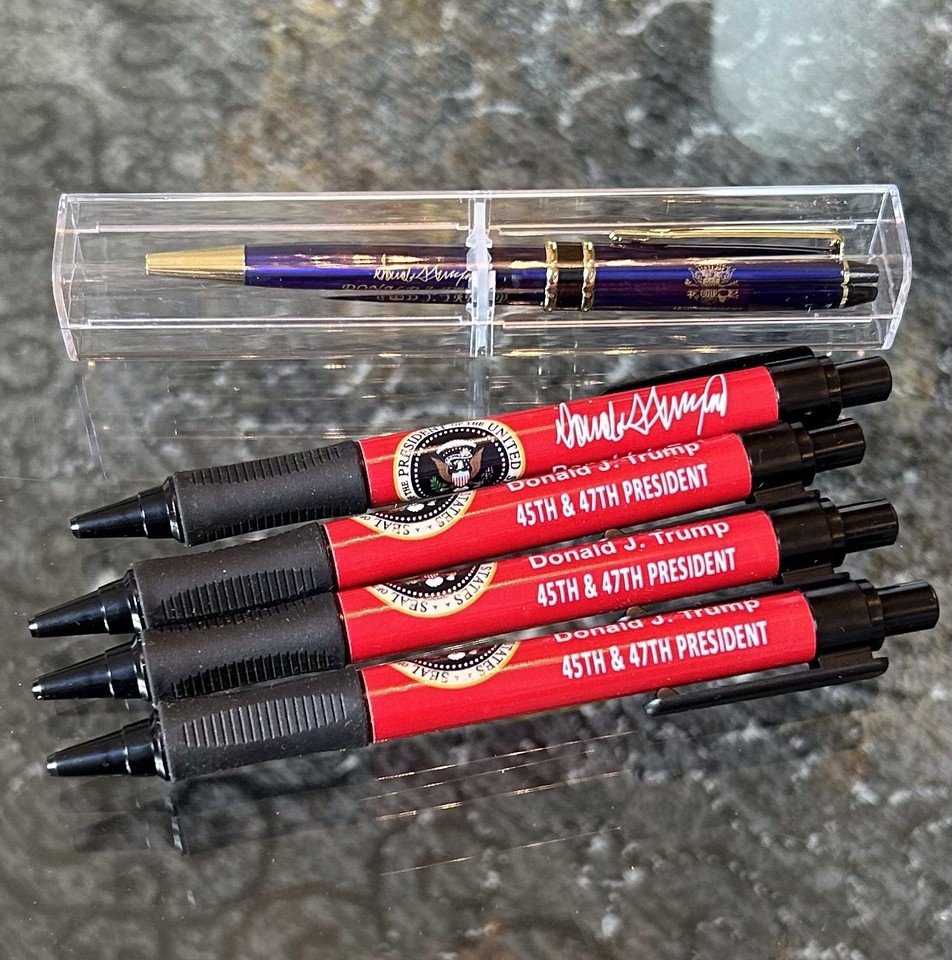 TRUMP PEN EAGLE GOLD SEAL SIGNATURE DONALD REPUBLICAN MAGA RED METAL ...