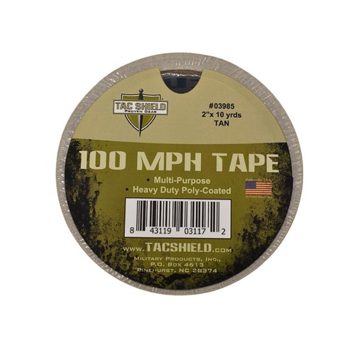 Tac Shield Heavy Duty 100 MPH Tape, 10-Yards, 2"-Wide, Weather 2, Tan ...