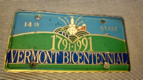 1991 Vermont Bicentennial front license plate 1791-1991 Man Cave Rare ...