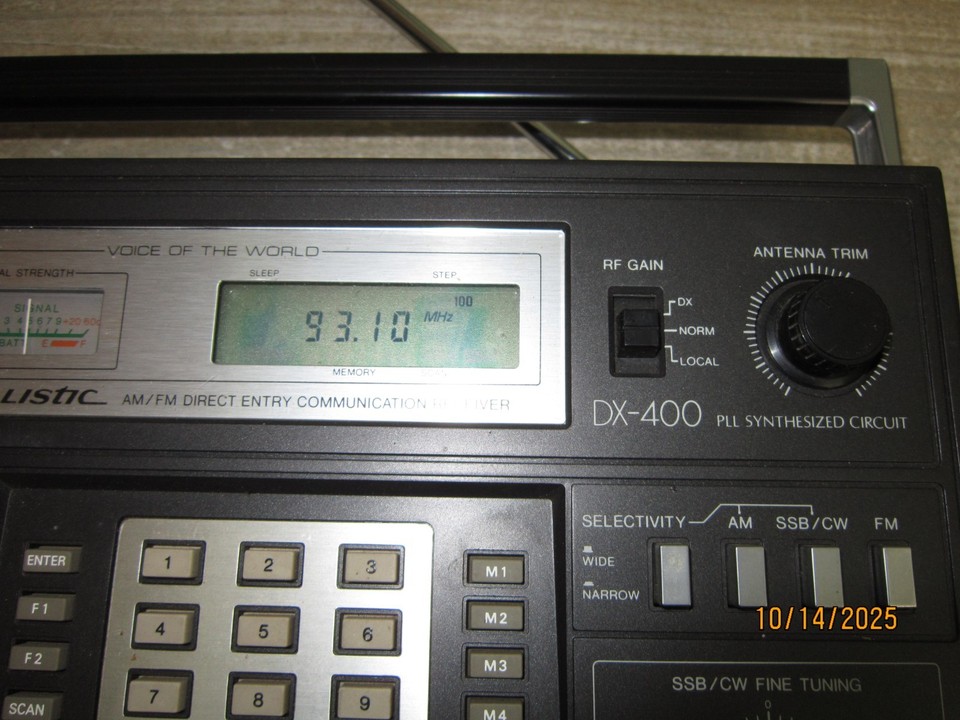 Realistic DX-400 AM/FM Direct Entry Communication Receiver Works! Model ...