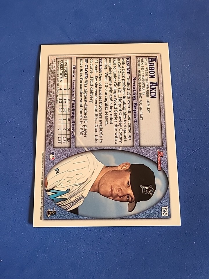 1998 Aaron Akin Bowman #128 International Parallel | eBay