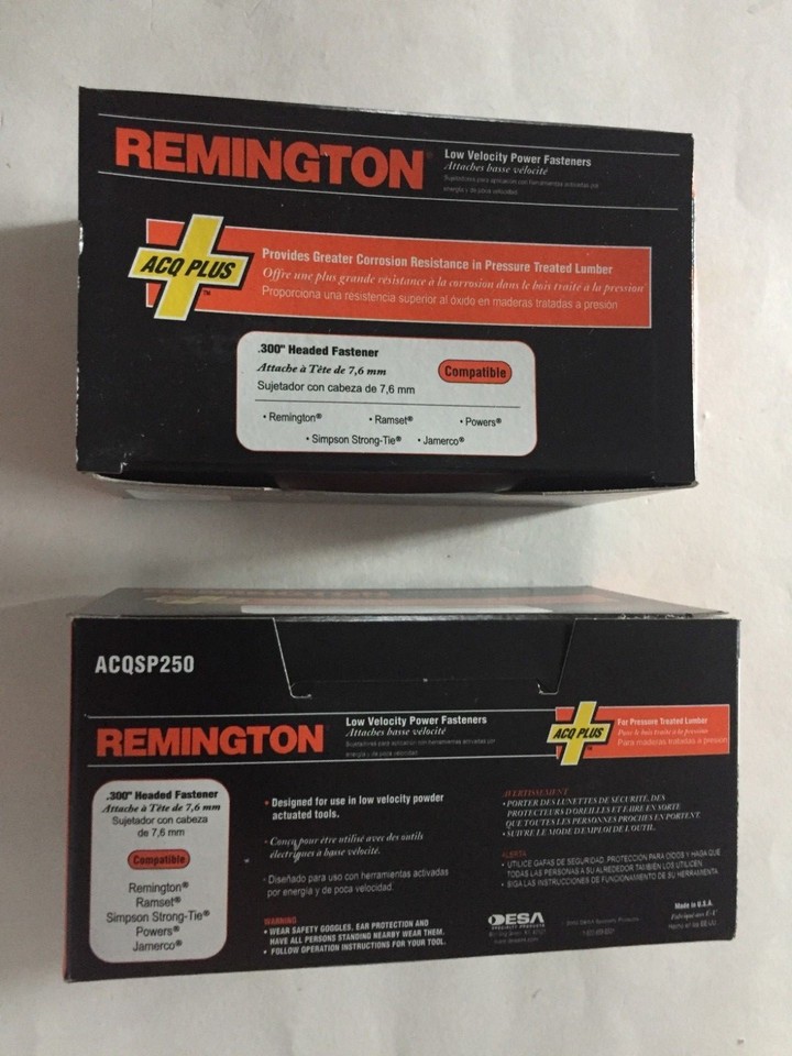 2-box200 PC REMINGTON 2 1/2 ACTUATED NAIL GUN FASTENERS ACQSPW250 MADE ...