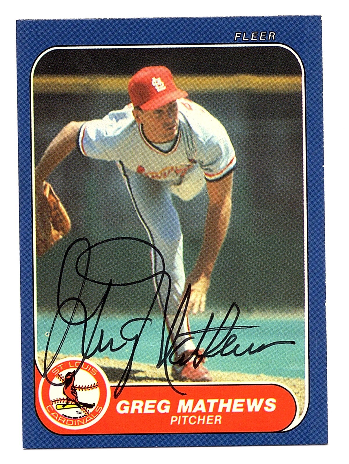 Greg Mathews Autograph On A 1986 Fleer Update - St. Louis Cardinals | eBay