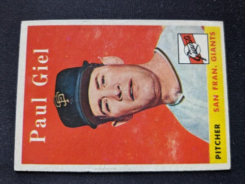 1958 Topps Baseball Card # 308 Paul Giel - San Francisco Giants (VG/EX ...