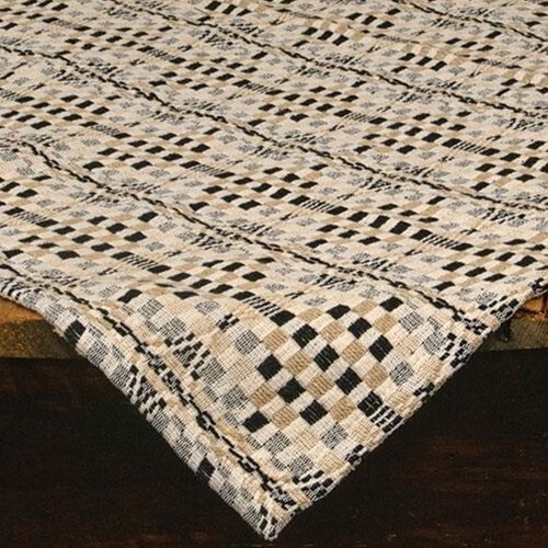 Primitive Colonial CREAM TAN BLACK LOVERS KNOT TABLE SQUARE Woven ...
