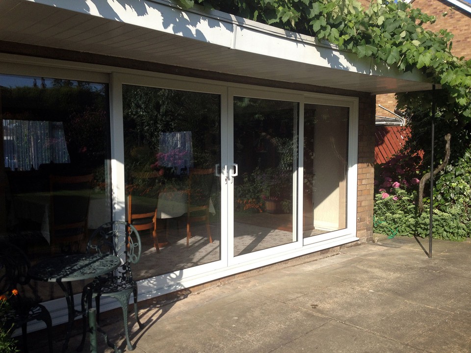 uPVC Sliding 4-Pane Inline Patio Doors | White, Oak, Mahogany, Rosewood ...