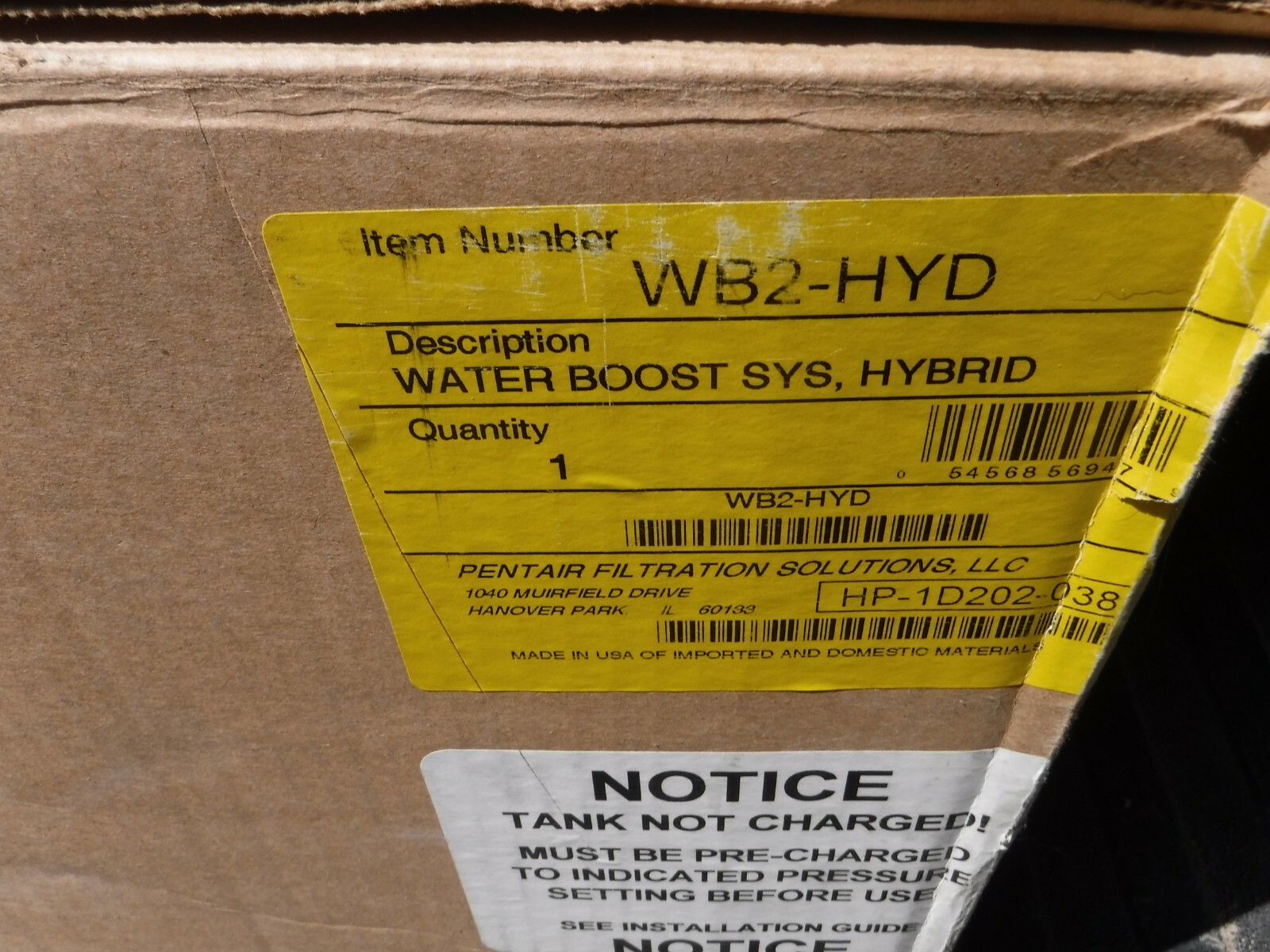 PENTAIR Multiplex WB2-HYD SHURFLO 2 GAL WTR BOOST SYSTEM | eBay