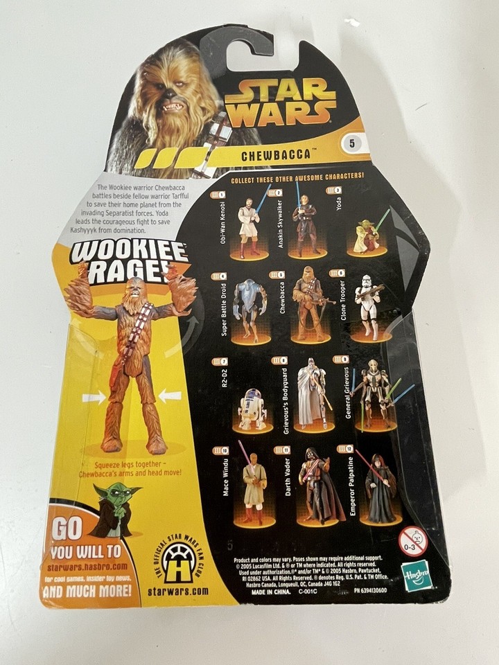 STAR WARS 2005 Chewbacca #5 Wookiee Rage Action Figure 3.75 Revenge of ...