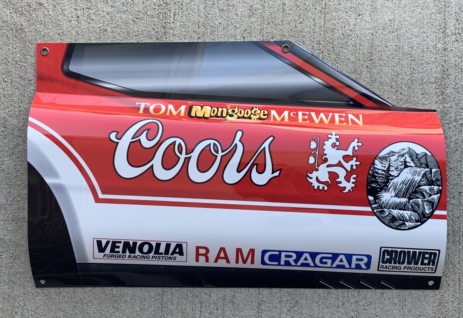 WOW!!!Curved Mongoose RACE CAR DRAG RACING Door Style Sign Funny Car ...