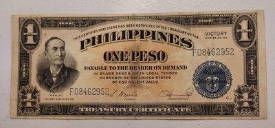 1944 Philippines 1 Peso "Victory" Note, Pick 94 Very Sharp Note! | eBay