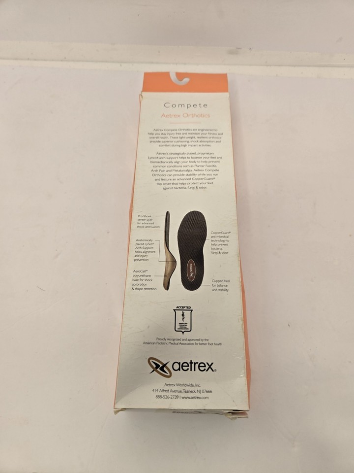 AETREX Compete L400 Lynco Foot Orthotics Insoles Women’s Size 6 NEW in ...