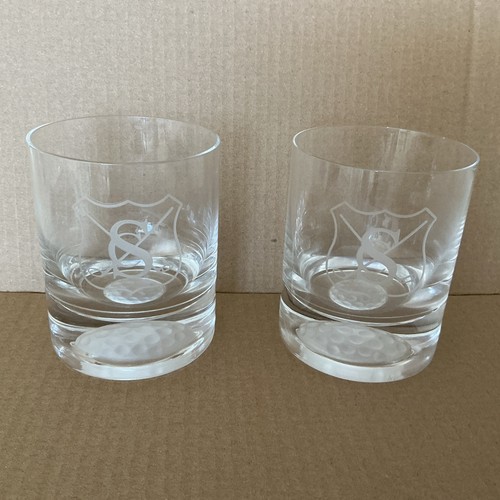 Stanwich Country Club Etched Double Old Fashion Glass Set of 2 | eBay