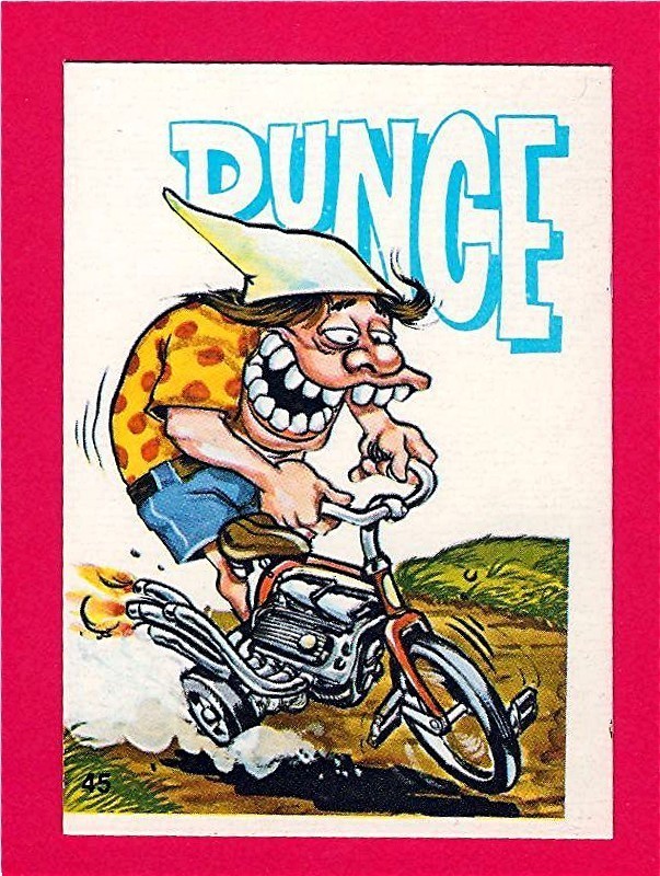 Vintage Donruss Odder Odd Rod #45 Dunce Card Sticker Old Store Stock | eBay