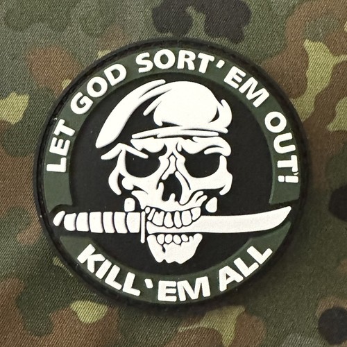 KILL EM ALL - LET GOD SORT EM OUT PVC Morale Patch Hook Back MILITARY ...