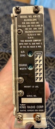 King Radio KN 75 Glideslope receiver. P/N 066-1063-00, used | eBay