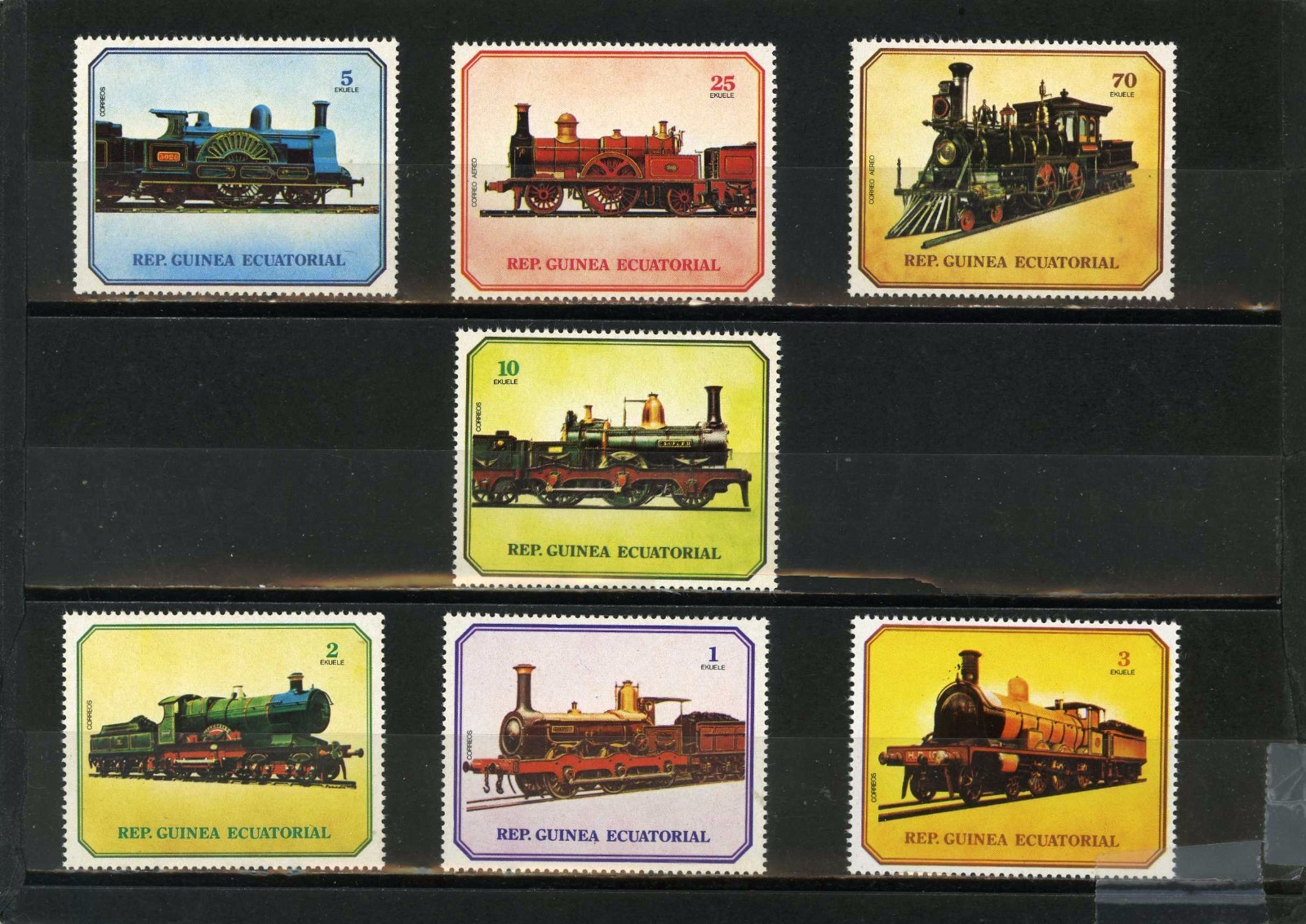 EQUATORIAL GUINEA 1978 LOCOMOTIVES /TRAINS SET OF 7 STAMPS MNH | eBay