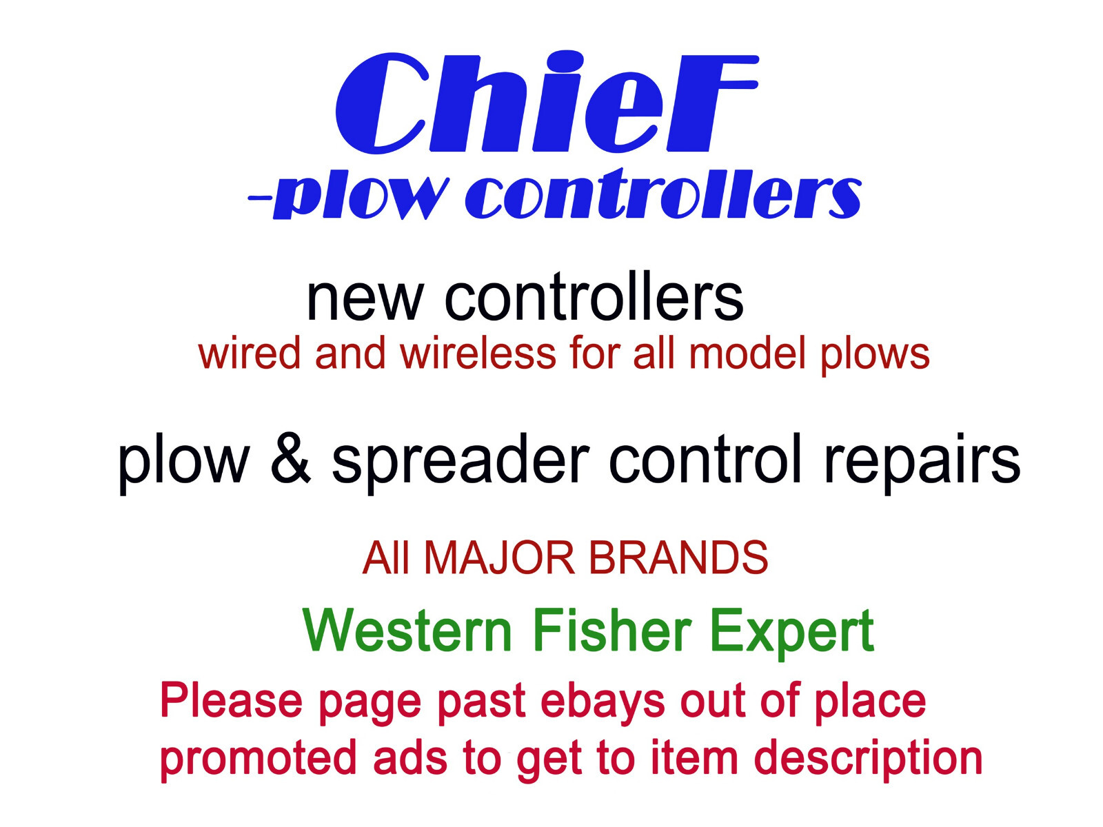 ChieF plow controller for Fisher Western 10 pin EZV MVP 96462 96369 ...