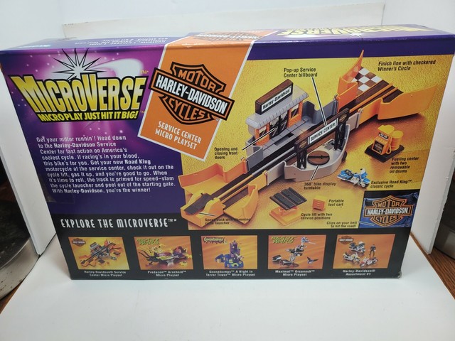 Kenner Microverse Harley Davidson Motorcycle Service Center Playset ...