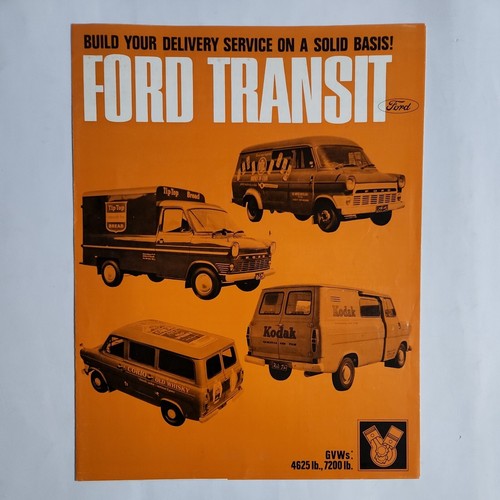 FORD TRANSIT VAN Original Vintage Advertising Sales Specs. Brochure ...
