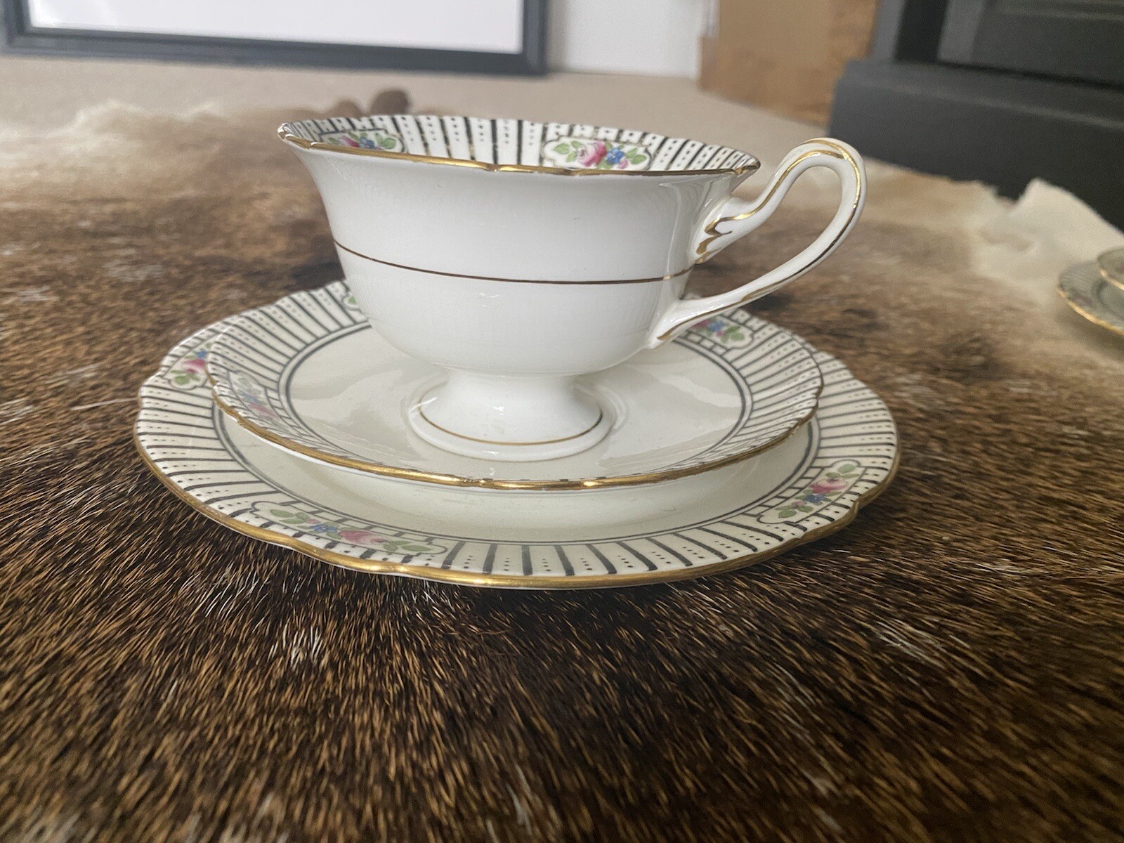 *Rare* Shelley Foley Wileman Gainsborough ROSES STRIPES 1915 Tea Sets ...