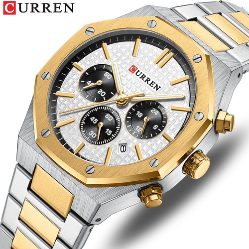 CURREN Men Watch Luxury Gold Brand Steel Wristwatch Luminous Male Sport ...