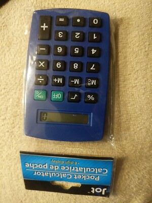 JOT POCKET CALCULATOR BLACK EIGHT (8) DIGIT DISPLAY(4.5" x 3") Brand ...