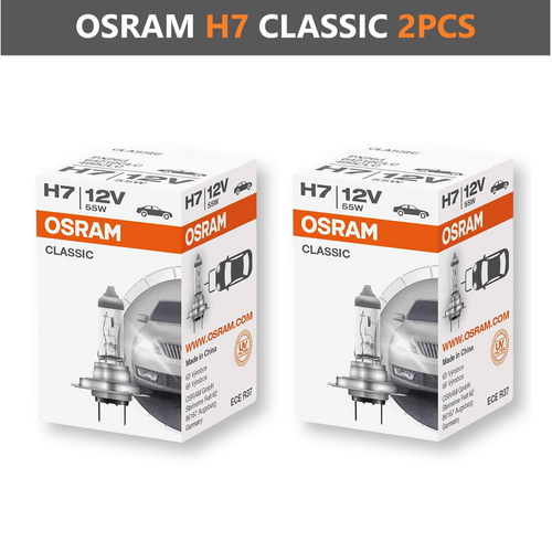 OSRAM H7 Headlight Globes Classic 64210CLC 12V 55W Car Bulbs PX26d ADR ...