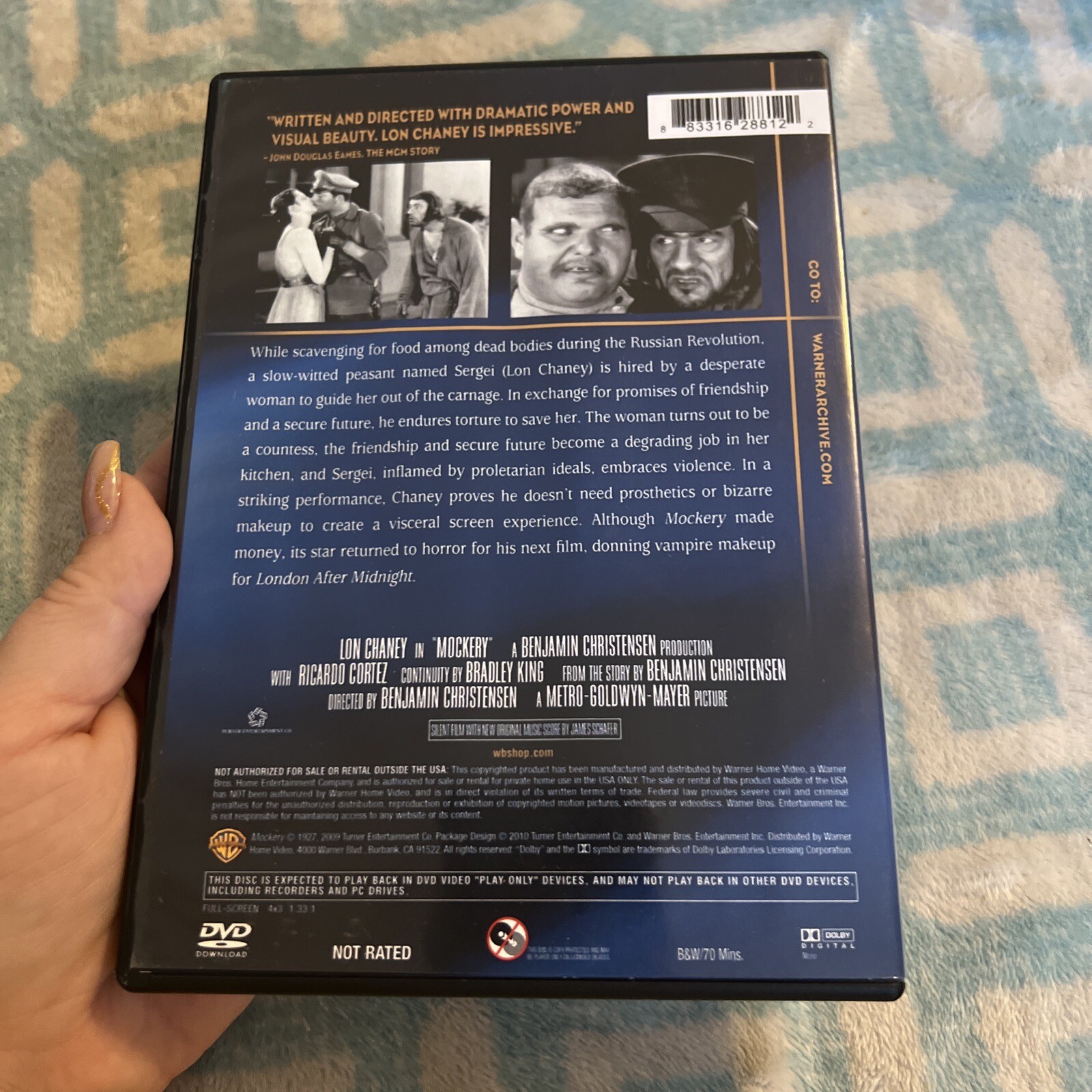 Mockery DVD 1927 Lon Chaney Ricardo Cortez Rare Silent Film. VERY GOOD ...