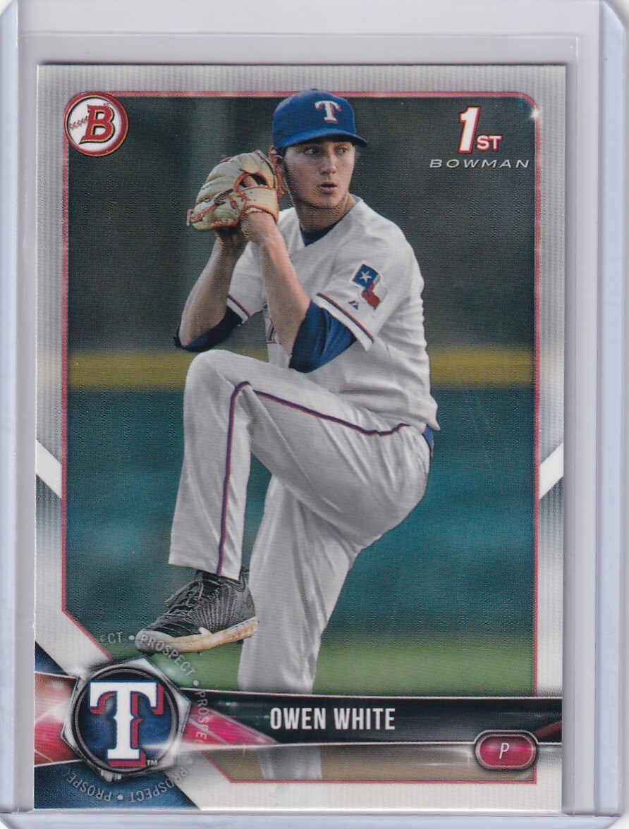 2018 BOWMAN 1ST RC OWEN WHITE FIRST ROOKIE TEXAS RANGERS GE-2699 | eBay