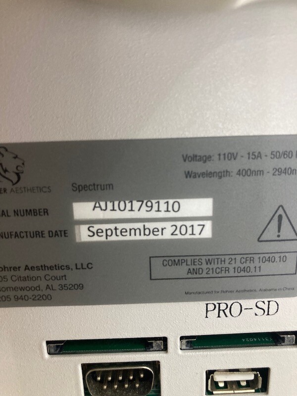 2017 Rohrer Spectrum - IPL Handpiece with all filters - Hair Removal | eBay