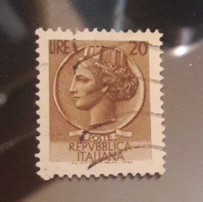 FRANCOBOLLO ITALIA ''20 LIRE'' - ''SIRACUSANA'' POSTE ITALIANE ottime ...
