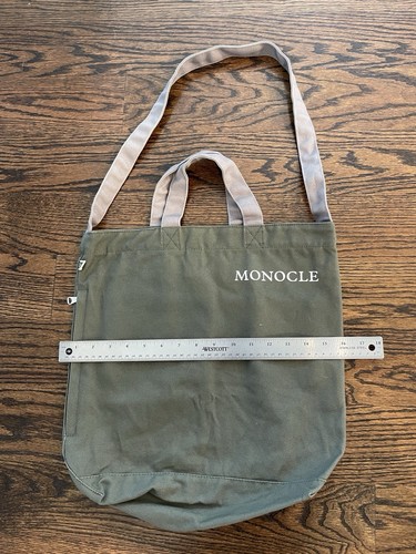 NEW! MONOCLE OLIVE CANVAS TOTE BAG W/SHOULDER STRAP | eBay
