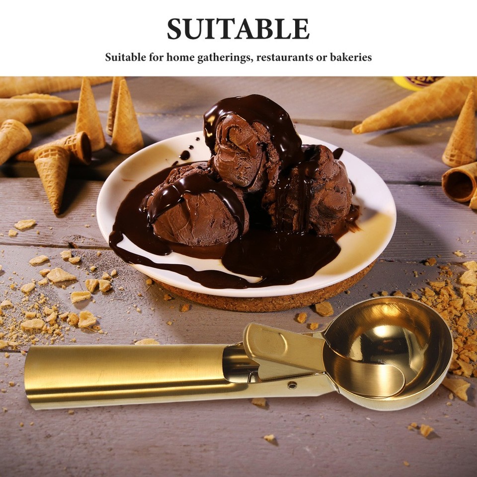 Large Metal Ice Scoop Heavy Duty Cream Fruit Scooper Stainless Steel ...