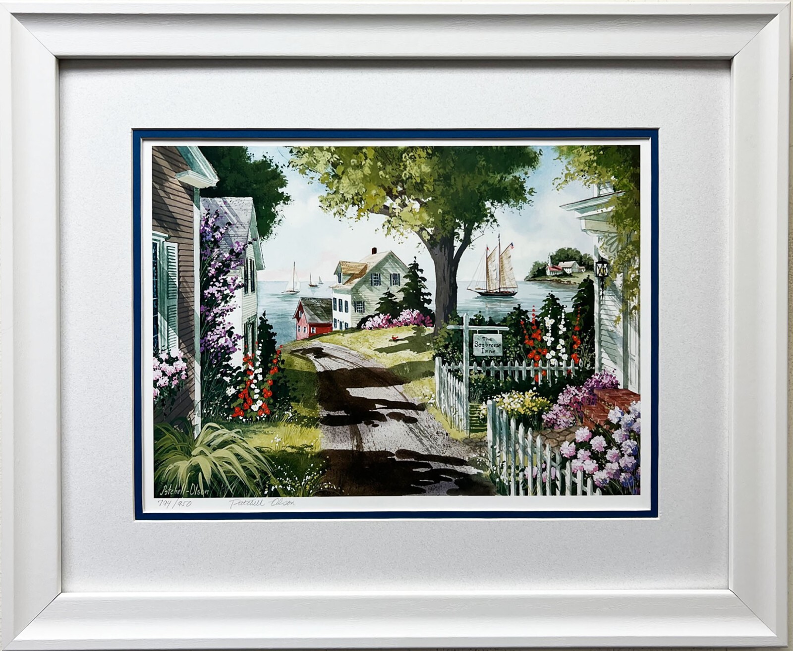 Denise Patchell-Olson "The Seabreeze Inn" CUSTOM FRAMED Signed #'d ...